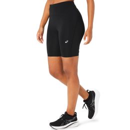 asics Damen Lauftights "ROAD HIGH WAIST 8IN SPRINTER", schwarz, Gr. XS, unifarben, Web, Obermaterial: 78% Polyester, 22% Elasthan, Hosen