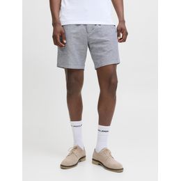 Jack & Jones JACK & JONES Herren Chinoshorts "JPSTACE SUMMER SHORT SRT SN", blau, Gr. XS, meliert, Web, Obermaterial: 74% Baumwolle, 26% Leinen, Hosen, mit