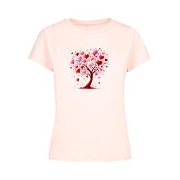 F4NT4STIC Damen T-Shirt "Herz Baum Aquarell Druck", pink, Gr. S, Obermaterial: 100% Baumwolle, Shirts, Premium Qualit&auml;t