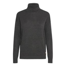 oxmo Damen Rollkragenpullover "Rollkragenpullover OSSina", grau, Basic, Gr. S, unifarben, Obermaterial: 100% Baumwolle CO., Pullover