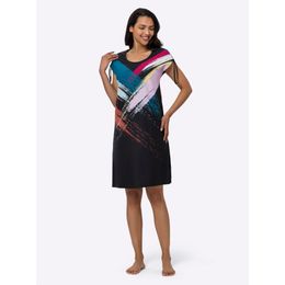 Damen Sommerkleid "Sommerkleid", schwarz, Gr. 56, gemustert, mehrfarbig, 100% Baumwolle, Kleider