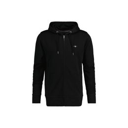 Gant Herren Sweatshirt "Sweatjacke REGULAR SHIELD FULL ZIP HOODIE", schwarz, Gr. 4XL, Obermaterial: 87% Baumwolle CO. 13% Polyester PES., Sweatshirts