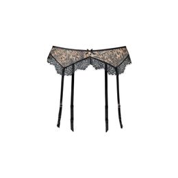 Lascana Damen Strapsg&uuml;rtel, Gr. 48, schwarz, Spitze, Obermaterial: 64% Polyester, 28% Polyamid, 8% Elasthan, Strumpfhalter, aus Leo-Mesh mit