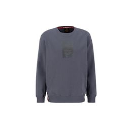Herren Sweater "Rainbow Refl. Label Sweater", grau, Gr. M, Alpha Industries, Obermaterial: 80% Baumwolle, 20% Polyester, Sweatshirts