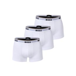 BOSS Herren Boxershorts "Boxershort Trunk 3P Power 3er Pack", Gr. XL, wei&szlig;, Obermaterial: 95% Baumwolle CO. 5% Elasthan EL., Unterhosen