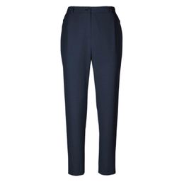 GOLDNER Damen Stoffhose "Hose Anna mit Rippenstruktur"dunkelblau, Gr. 48, Obermaterial: 64% Polyester PES. 32% Viskose CV. 4% Elasthan EL., Hosen