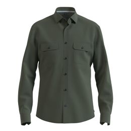 OLYMP Herren Langarmhemd, grün, Gr. M, Cord, Obermaterial: 100% Baumwolle, Hemden, Feincord, Businesshemd, Kentkragen, regular fit