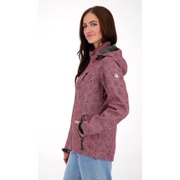 DEPROC Active Damen Softshelljacke "SHELBY PEAK DC", rot, Gr. 44, 100% Polyester, Jacken, leichte Softshelljacke mit All-Over-Print und abnehmbarer