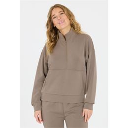 ENDURANCE ATHLECIA ATHLECIA Damen Sweatshirt "Jillnana", braun, Gr. 46, unifarben, 51% Polyester, 44% Modal, 5% Elasthan, Sweatshirts, mit ger&auml;umiger K&auml;ngurutasche