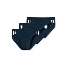 Schiesser Herren Slip "Slip 3er Pack", Gr. XXL, blau, Obermaterial: 95% Baumwolle CO. 5% Elasthan EL., Unterhosen