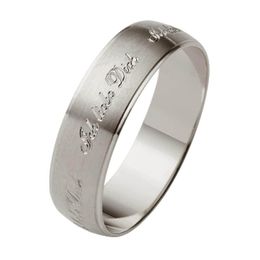 Firetti Damen Trauring "Schmuck Geschenk Gold 375 Hochzeit Ehering Trauring "Ich liebe Dich"", 21, ohne Brillant, Wei&szlig;gold 375, 6mm, wei&szlig;, Wei&szlig;gold