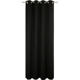 Vorhang WIRTH, B:130cm H:225cm, schwarz, Jacquard, Baumwolle, Polyester, Wohnzimmer, Gardinen, "Newbury"