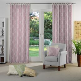 Vorhang WIRTH, B:135cm H:145cm, rosa, Jacquard, Polyacryl, Polyester, Wohnzimmer, Gardinen, "Lahstedt"