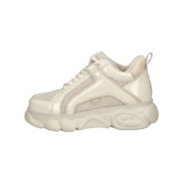 Buffalo Damen Plateausneaker "Buffalo Sneaker Lederimitat/Textil", Gr. 36, beige, Lederimitat, Textil, Schuhe