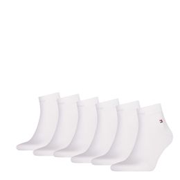 Tommy Hilfiger Herren Kurzsocken "TH MEN QUARTER 6P ECOM", Gr. 43, wei&szlig;, Baumwollmischung, Elasthan, Polyamid, Socken, mit Logostickerei