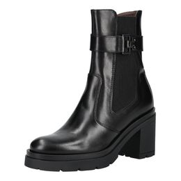 Nero Giardini Damen High-Heel-Stiefelette "Nero Giardini Stiefelette Leder/Textil", Gr. 40, schwarz, Leder, Textil, Schuhe