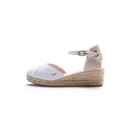 VISCATA Damen Espadrille "Pubol", Gr. 40, wei&szlig;, Textil, Schuhe, mit schmalem Kn&ouml;chelriemen