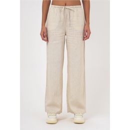 FRESHLIONS Damen Sweathose "Livia", braun, Gr. M, unifarben, 100% Leinen, Hosen, im klassischen Design