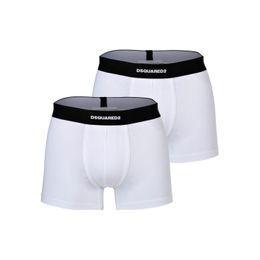Dsquared2 Herren Boxershorts "Boxershort TWIN PACK TRUNK 2er Pack", Gr. L, wei&szlig;, Obermaterial: 94% Baumwolle CO. 6% Elasthan EL., Unterhosen