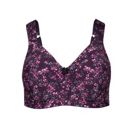 SuSa Damen B&uuml;gelloser BH "Entlastungs BH Prints", Gr. 95, lila, Stoff, Obermaterial: 44% Baumwolle CO. 42% Polyester PES. 7% Polyamid PA. 7% Elasthan