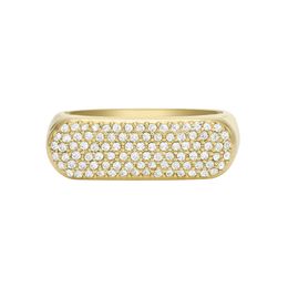 Fossil Damen Fingerring "Schmuck Edelstahl Ring HERITAGE D-LINK GLITZ", 16,5, Edelstahl, gold, Edelstahl, Fingerringe, wahlweise mit oder ohne