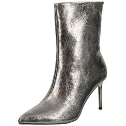 Steve Madden Damen High-Heel-Stiefelette "Steve Madden Stiefelette Lederimitat", Gr. 40, silber, Lederimitat, Schuhe