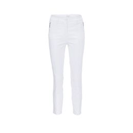 GOLDNER Damen 7/8-Hose "Kurzgr&ouml;&szlig;e Elastische Hose mit extra N&auml;hten", wei&szlig;, Gr. 25, Obermaterial: 67% Baumwolle CO. 28% Polyamid PA. 5% Elasthan EL.,