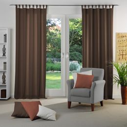 Vorhang WIRTH, B:135cm H:245cm, braun, Jacquard, Polyacryl, Polyester, Wohnzimmer, Gardinen, "NEUFAHRN"