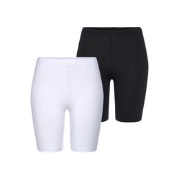 Damen Radlerhose, VIVANCE ACTIVE BY LASCANA, Gr. 48, schwarz, Single Jersey, Obermaterial: 95% Baumwolle, 5% Elasthan, unifarben, Basic, Hosen, mit