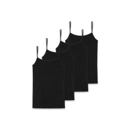 Schiesser Damen Unterhemd "Unterhemd 4er Pack", Gr. XXXL, schwarz, Obermaterial: 95% Baumwolle CO. 5% Elasthan EL., Unterhemden