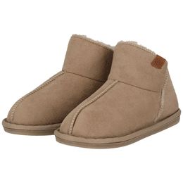 Apollo M&auml;dchen Hausschuh "KINDER BOOTS", Gr. 27, beige, Obermaterial: 100% Polyester, unifarben, Schuhe, mit Ziern&auml;hten