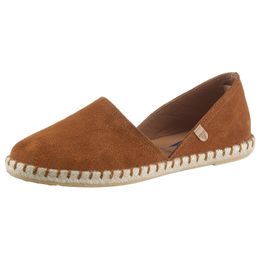 VERBENAS Damen Espadrille "CARMEN SERRAJE", Gr. 40, braun, Veloursleder, Schuhe, Schlupfschuh, Sommerschuh, Loafer mit typischem Jute-Rahmen