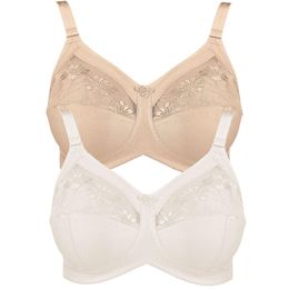 Anita Damen Entlastungs-BH "2er Pack Komfort BH ohne Bügel Safina", Gr. 85, beige, Obermaterial: 50% Polyamid PA. 25% Polyester PES. 10% Elasthan EL.