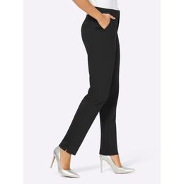 CR&Eacute;ATION L CREATION L Damen Chinohose, schwarz, Gr. 18, unifarben, 48% Baumwolle, 45% Polyester, 7% Elasthan, Hosen