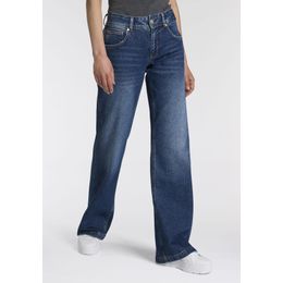 Herrlicher Damen 5-Pocket-Jeans "Edna Denim", blau, Gr. 28, Denim/Jeans, Obermaterial: 99% Baumwolle, 1% Elasthan, Jeans, Flared Fit mit mittlerer
