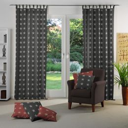 Vorhang WIRTH, B:132cm H:225cm, grau, Jacquard, Baumwolle, Polyester, Wohnzimmer, Gardinen, "FELINO"