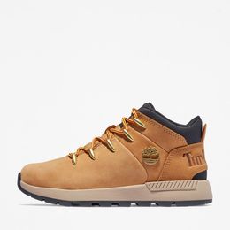 Timberland M&auml;dchen Schn&uuml;rboots "SPRINT TREKKERMID BUNGEE SNEAKER", Gr. 38, gelb, Leder, Textil, Schuhe, Winterstiefel, Schn&uuml;rstiefel, Winterschuhe