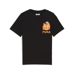 Puma M&auml;dchen T-Shirt "Moody Cat Graphic T-Shirt I Kinder", schwarz, Gr. 98, bedruckt, 100% Baumwolle, Shirts