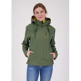 ANKERGLUT Damen Softshelljacke "ankerglutfreude WMN", gr&uuml;n, Gr. 44, 96% Polyester; 4% Elasthan, Jacken, mit abnehmbarer Kapuze