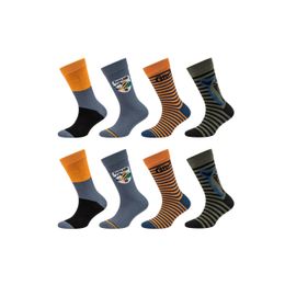 Camano Damen Socken "Kindersocken ca-soft 8er Pack", Gr. 27, grün, 61% Baumwolle, 35% Polyamid, 4% Elasthan, gemustert, Socken, 8er Pack Ohne