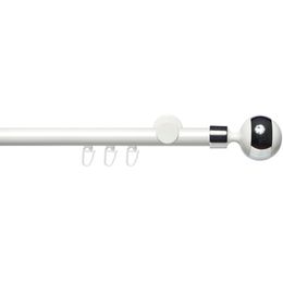 Gardinenstange Liedeco, L:200cm &Oslash;:2mm, wei&szlig;, Aluminium, Gardinenstangen, "Innenlaufgarnitur 20 mm Power Kugel mit Ring", Gardinenstange Komplett