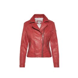 SOCCX Damen Lederjacke, rot, Gr. M, unifarben, Web, Material: 100% Leder, Futter Rumpf: 100% Baumwolle, Futter &Auml;rmel: 100% Polyester, Jacken, mit