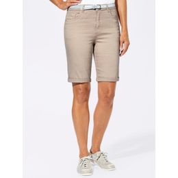 Casual Looks Damen Jeansbermudas, beige, Gr. 38, unifarben, 98% Baumwolle, 2% Polyester, Jeans