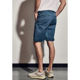 Street One MEN Herren Shorts, blau, Gr. 32, unifarben, Web, 98% Baumwolle, 2% Elasthan, Hosen, aus Baumwolle mit Stretchanteil