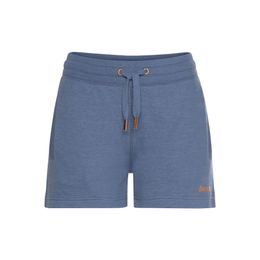 Damen Relaxshorts, BENCH. LOUNGEWEAR, Gr. 36, blau, Sweatware, Obermaterial: 60% Baumwolle, 40% Polyester, meliert, unifarben, Basic, Hosen,