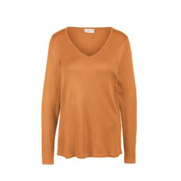 GOLDNER Damen Strickpullover "Unkomplizierter Pullover mit V-Ausschnitt", gelb, Gr. 46, Obermaterial: 100% Polyacryl PAN., Pullover