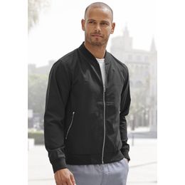 John Devin Herren Bomberjacke "/ Blouson mit Rippkragen", schwarz, Gr. L, unifarben, Web, Obermaterial: 100% Polyester. Futter: 100% Polyester,
