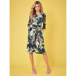 CR&Eacute;ATION L CREATION L Damen Druckkleid "Jersey-Kleid", gr&uuml;n, Gr. 38, gebl&uuml;mt, gemustert, Jersey, 95% Polyester, 5% Elasthan, Kleider
