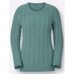Casual Looks Damen Strickpullover "Pullover", gr&uuml;n, Gr. 40, unifarben, 100% Baumwolle, Pullover