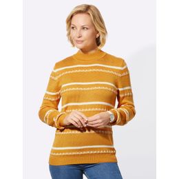 Classic Basics Damen Strickpullover "Pullover", gelb, Gr. 40, gemustert, mehrfarbig, 85% Polyacryl, 15% Baumwolle, Pullover
